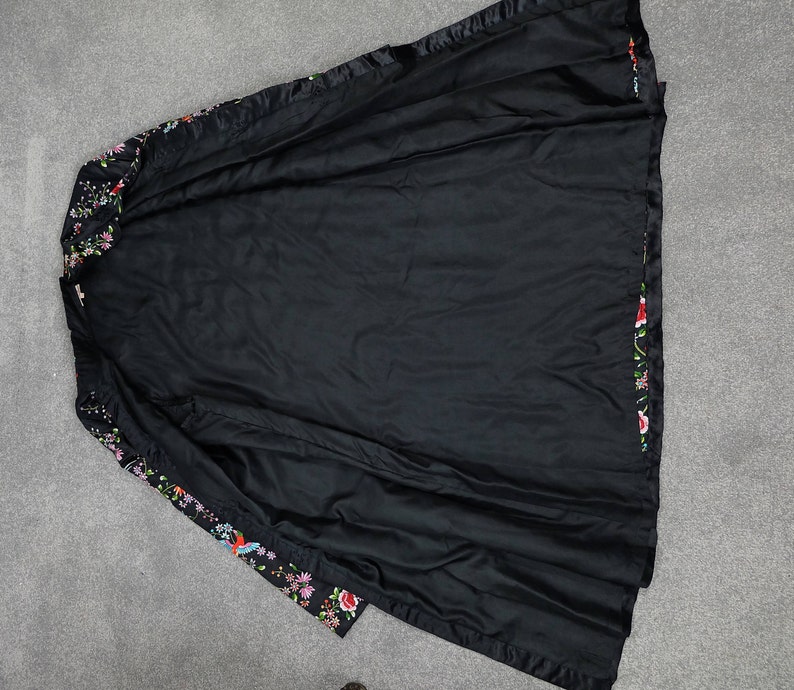 Vintage Black Embroidered Coat vintage Embroidered | Etsy