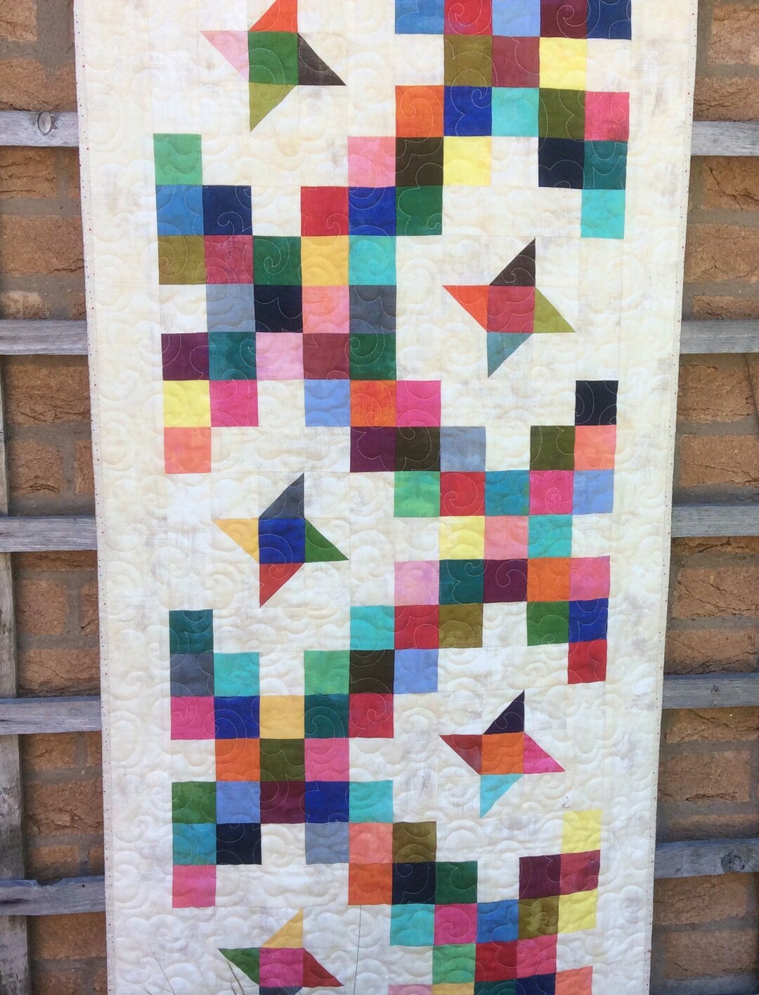 Modern Scrap Table / Bed Patchwork Runner. Handmade. Home Decor ...