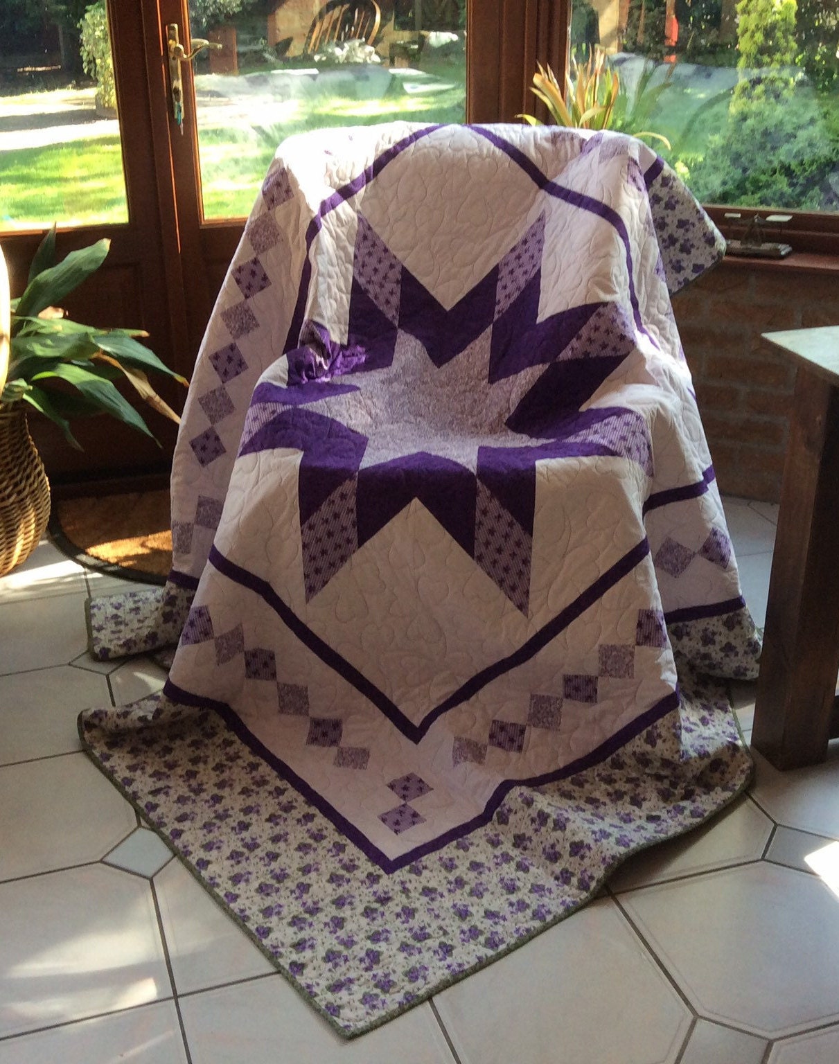 Purple Handmade Star Quilt. Modern Quilt. Throw. Lone Star. - Etsy