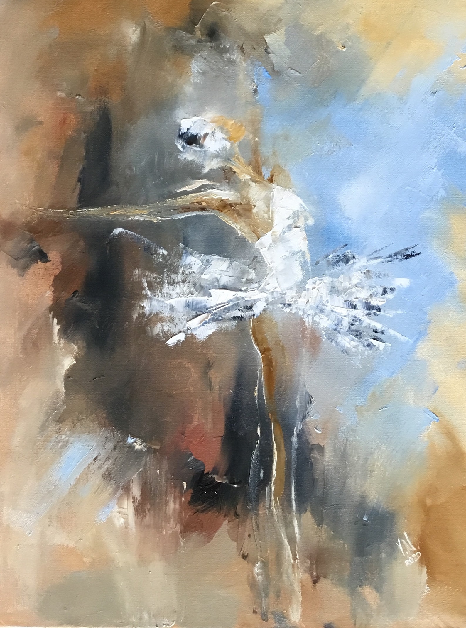 Dancing Ballerina Abstract Painting Wall Art Canvas Small Oil Artwork ...