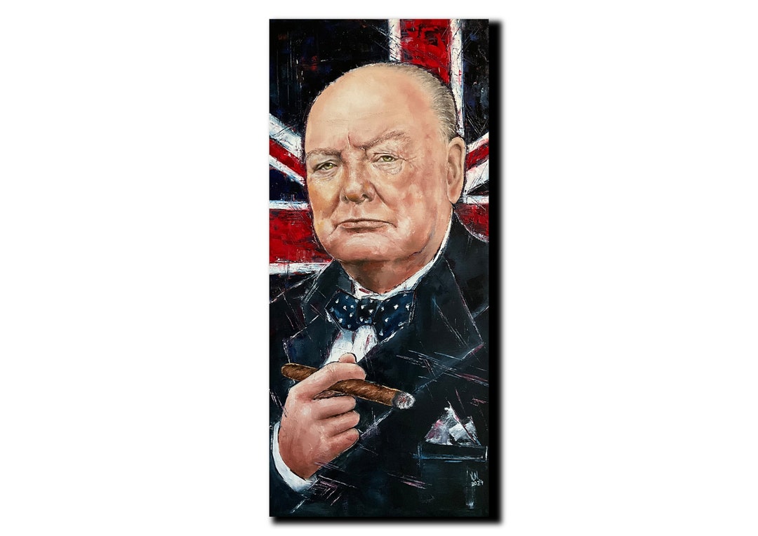 Winston Churchill Portrait British Prime Minister Famous Face Painting ...