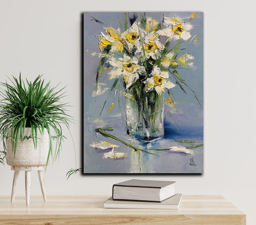 Bouquet of Daffodils Original Painting Spring Flowers Art Cute Gift for ...