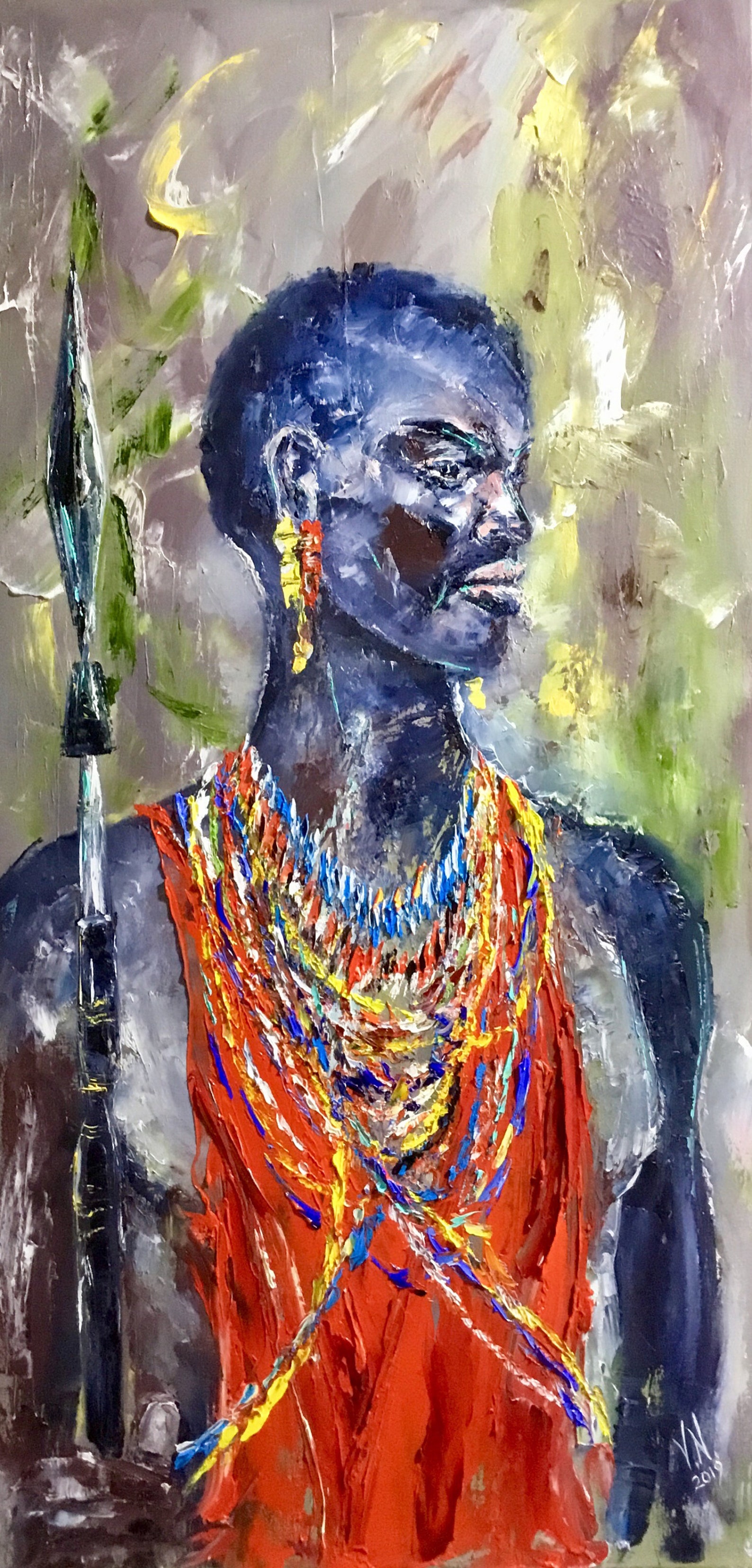 Masai tribe men art African men painting Masai painting For | Etsy