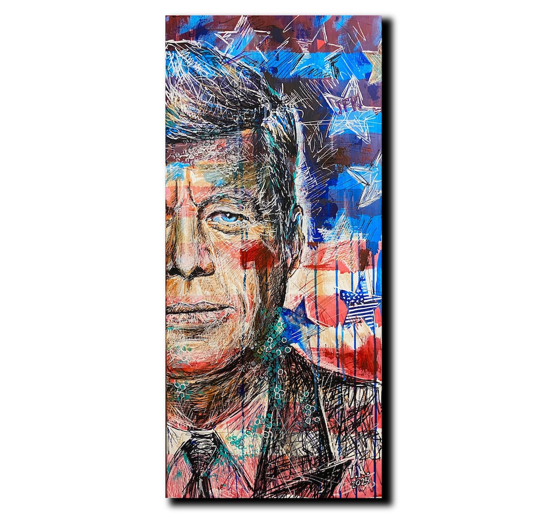 John Kennedy Pop Art Portrait JFK Face Artwork Democrats Party ...