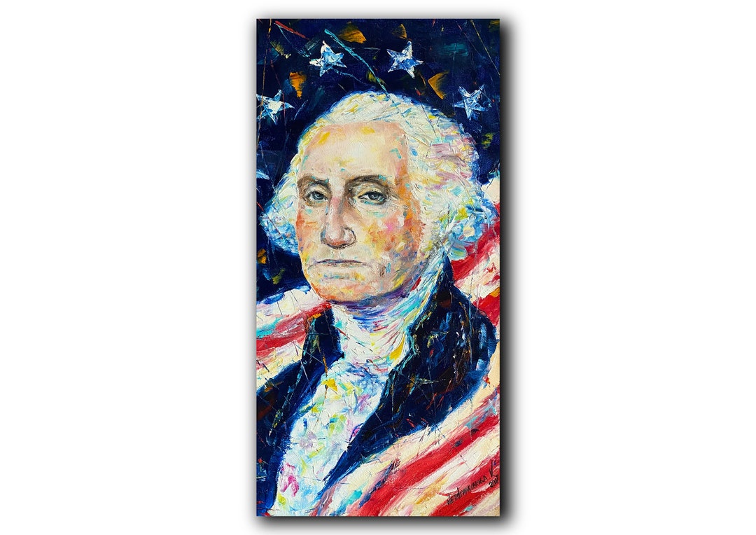 George Washington Portrait American Statesman Patriotic Office Wall ...