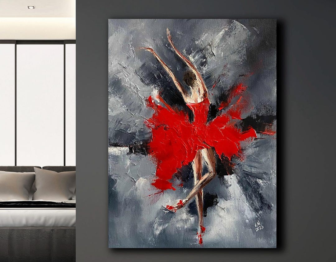Ballerina in Red Big Interior Painting to Order Commission Fine Art ...