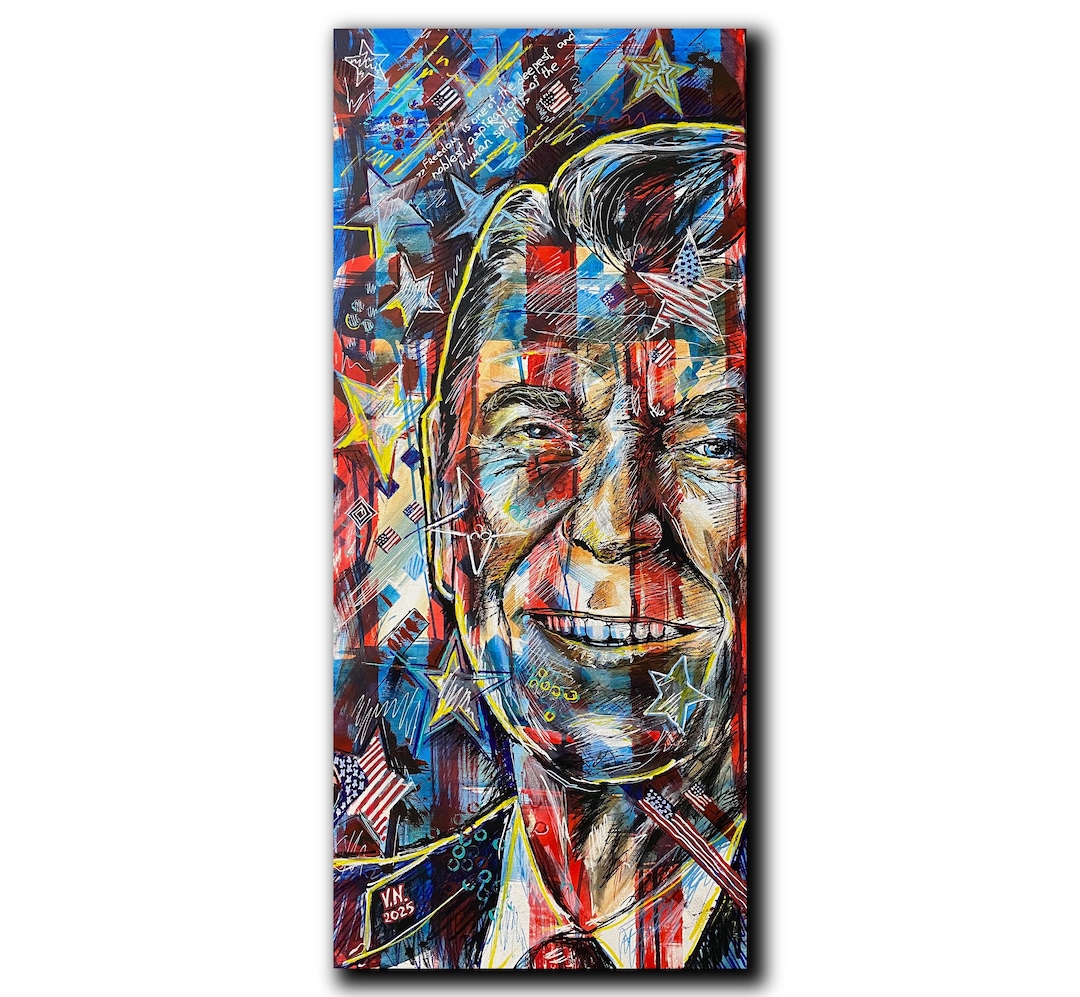Ronald Reagan Pop Art Portrait Republican Party Leader Original ...