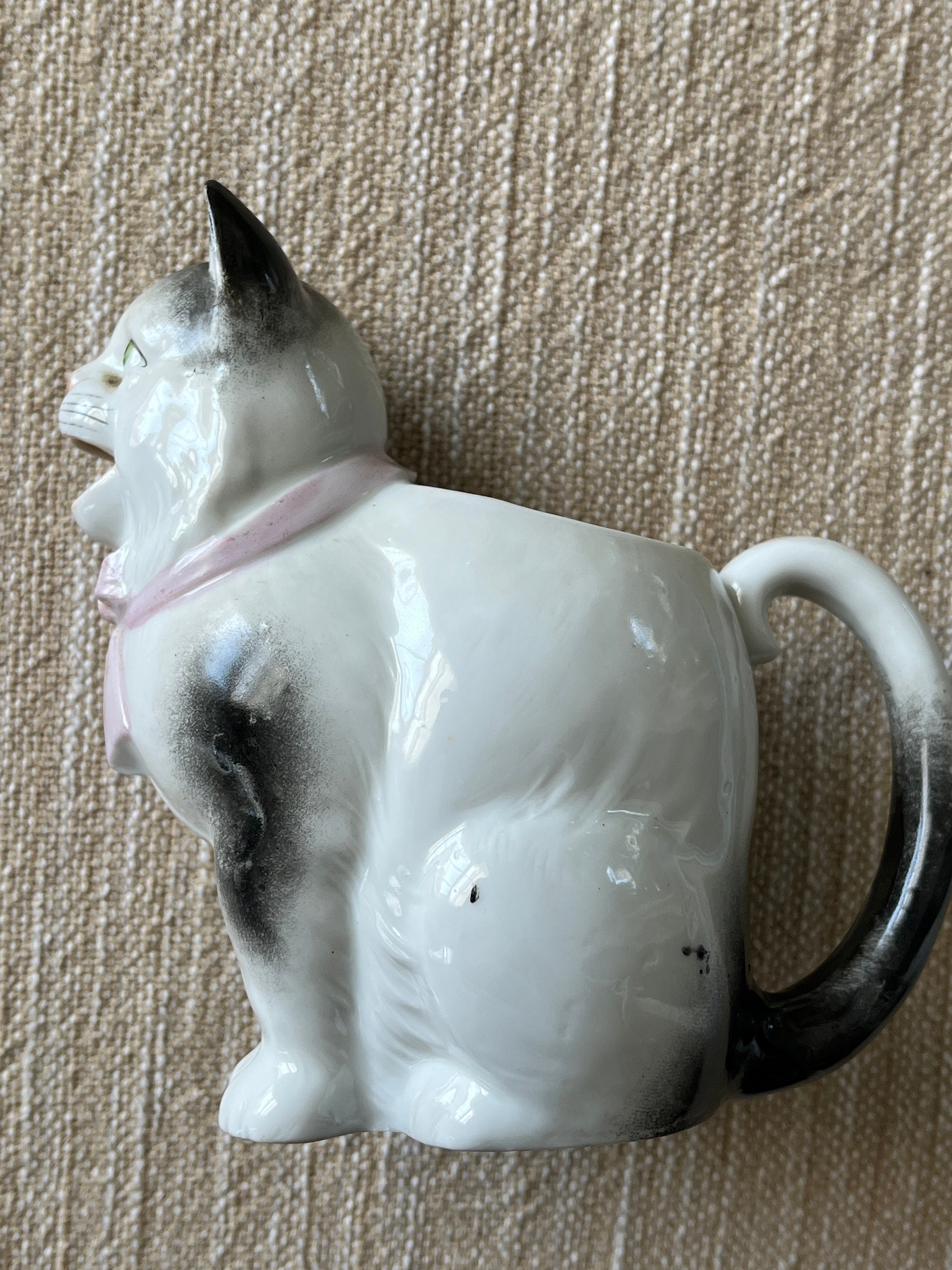 Antique Schafer & Vater Porcelain Figural Kitty Cat Creamer Pitcher ...