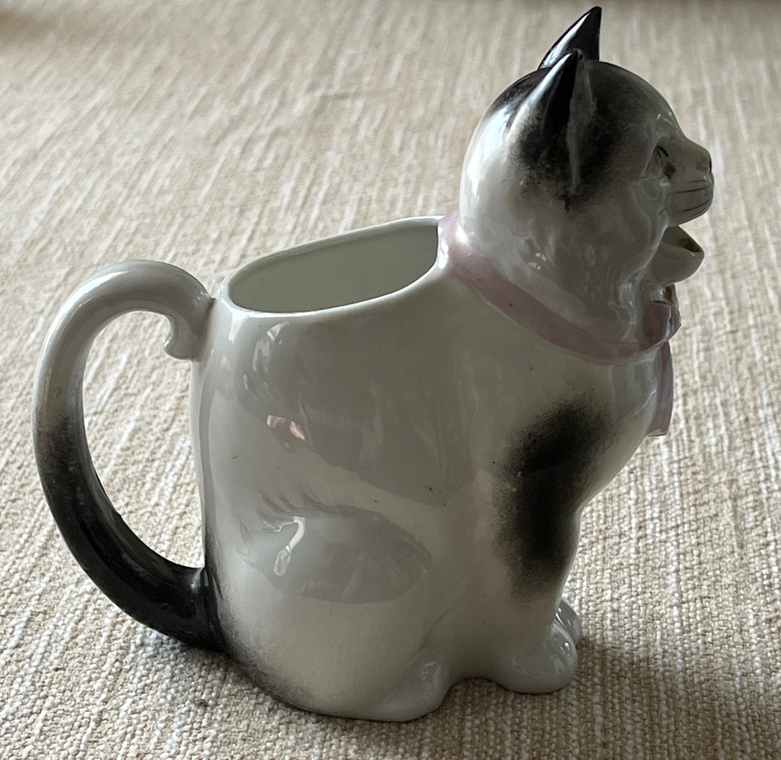 Antique Schafer & Vater Porcelain Figural Kitty Cat Creamer Pitcher ...