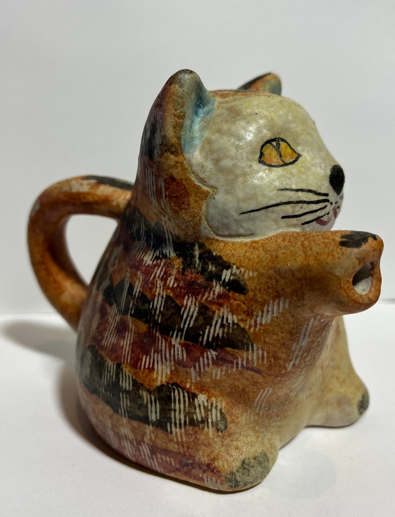 Vintage Italian Calico Cat Hand Painted Clay Pottery Pitcher Creamer - Etsy