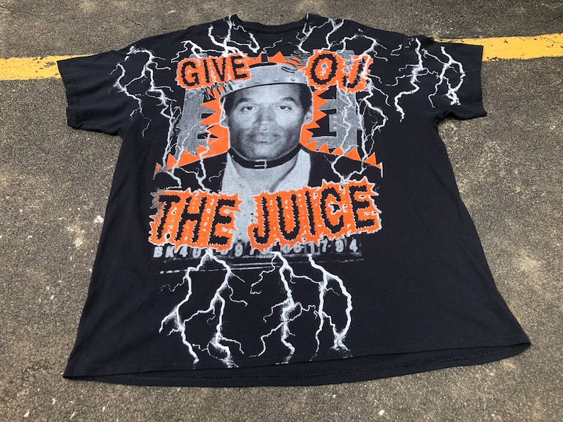 VTG OJ Simpson Give OJ the Juice He's Guilty T-shirt Thrifted by 90s ...