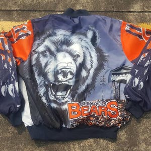VTG Chalk Line Chicago Bears Fanimation Satin Varsity Jacket - Etsy