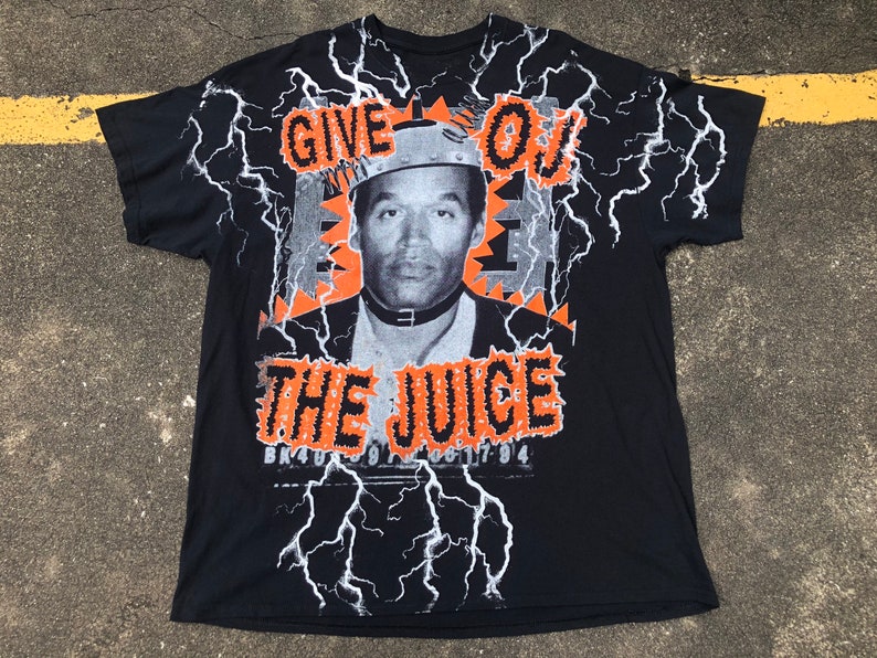 VTG OJ Simpson Give OJ the Juice He's Guilty T-shirt Thrifted by 90s ...