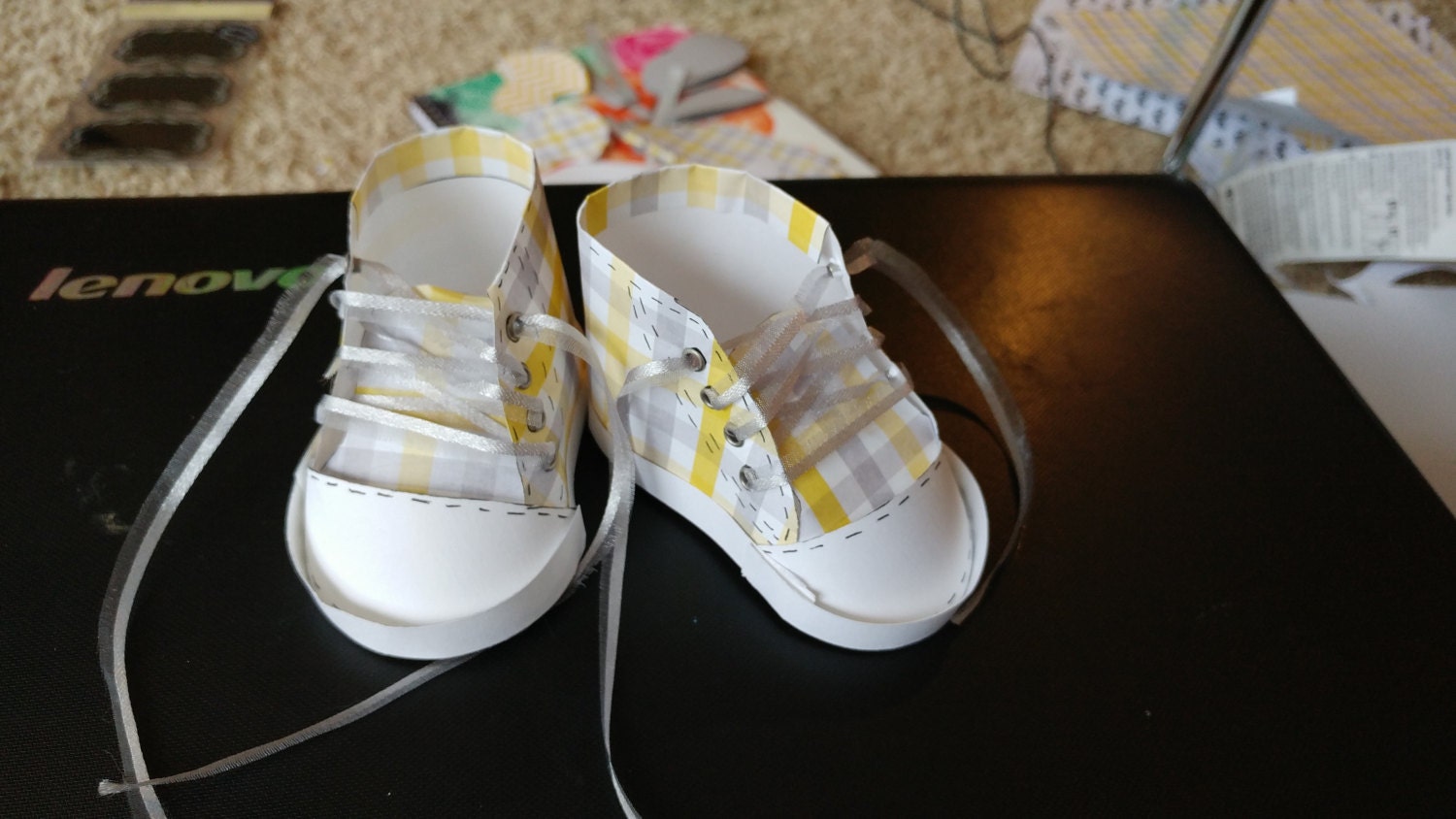 Babyshower Paper Booties/ Shoes, Party Favors, Invitations, Decorations ...
