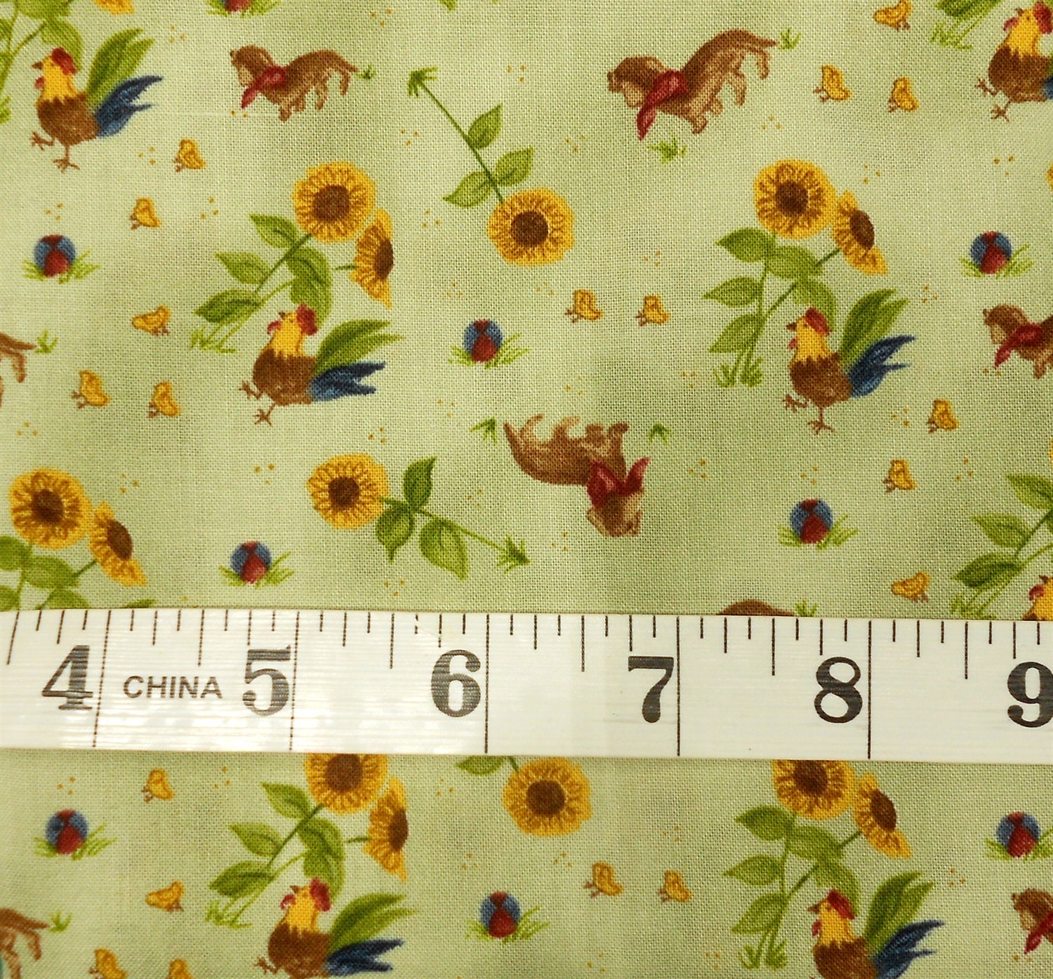 Sunflower Dog Fabric-country Morning by Jill Kemp/red Rooster #208 ...