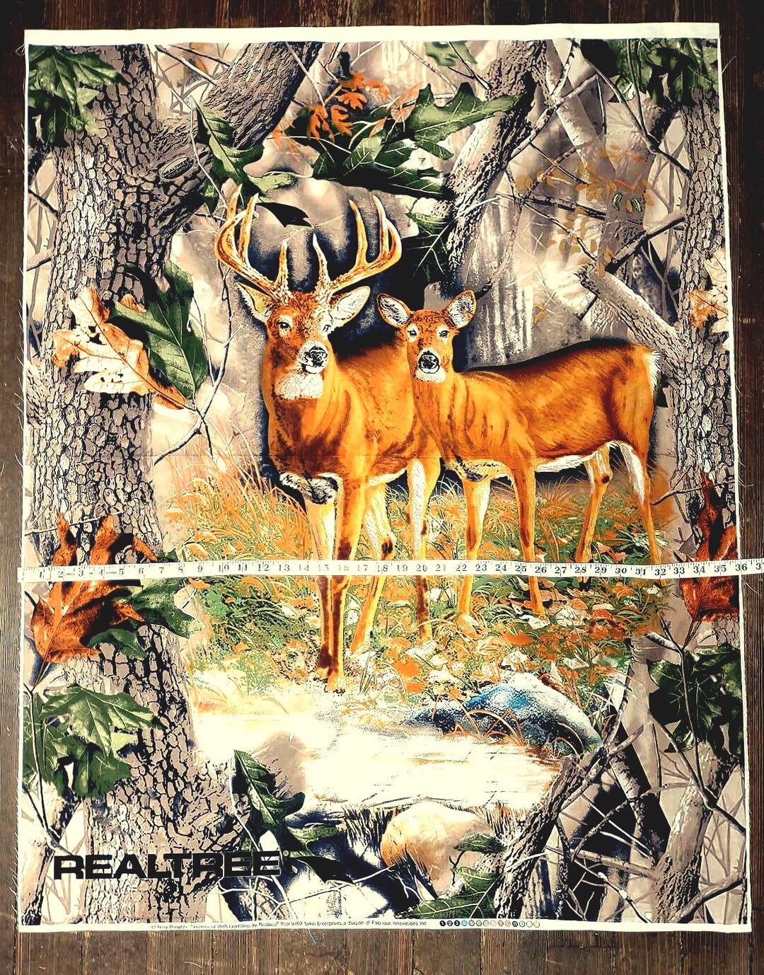Fabric- Realtree "buck & Doe" White Tailed Deer Panel #5546/buck/orange ...