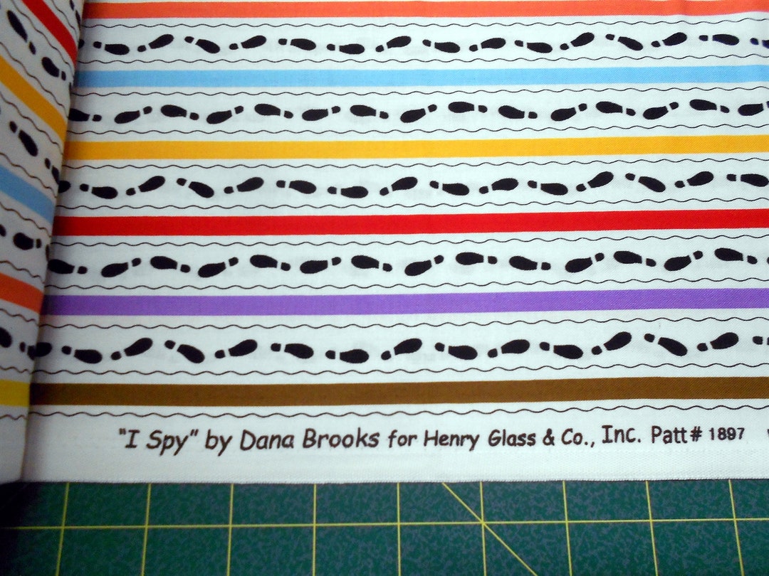 I Spy Fabric #4523 Footprint Rainbow Stripe/red Orange Yellow Green ...
