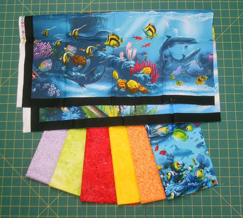 Fabric Bundle-under the Sea Dolphin Panel/elizabeth's - Etsy