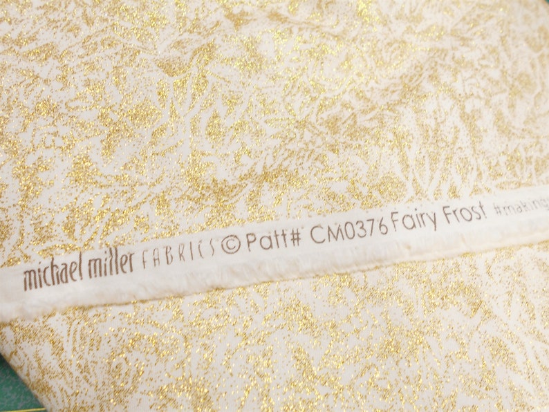 Twinkle #5638 (lots of Gold Glitter on White) Fairy Frost Fabric ...