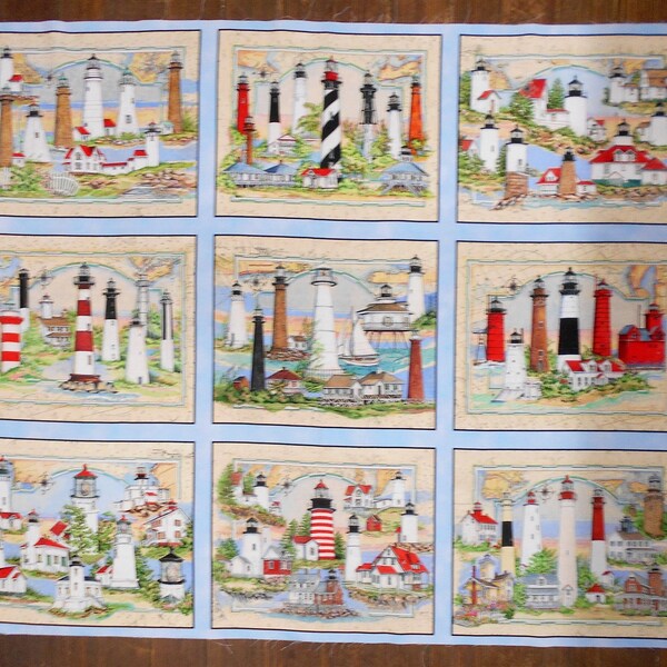 Nautical Lighthouse Fabric - Etsy