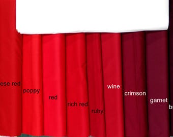 KONA Cotton Solid Fabric-5pc Fat Quarter Bundle Dark Red Colorway ...