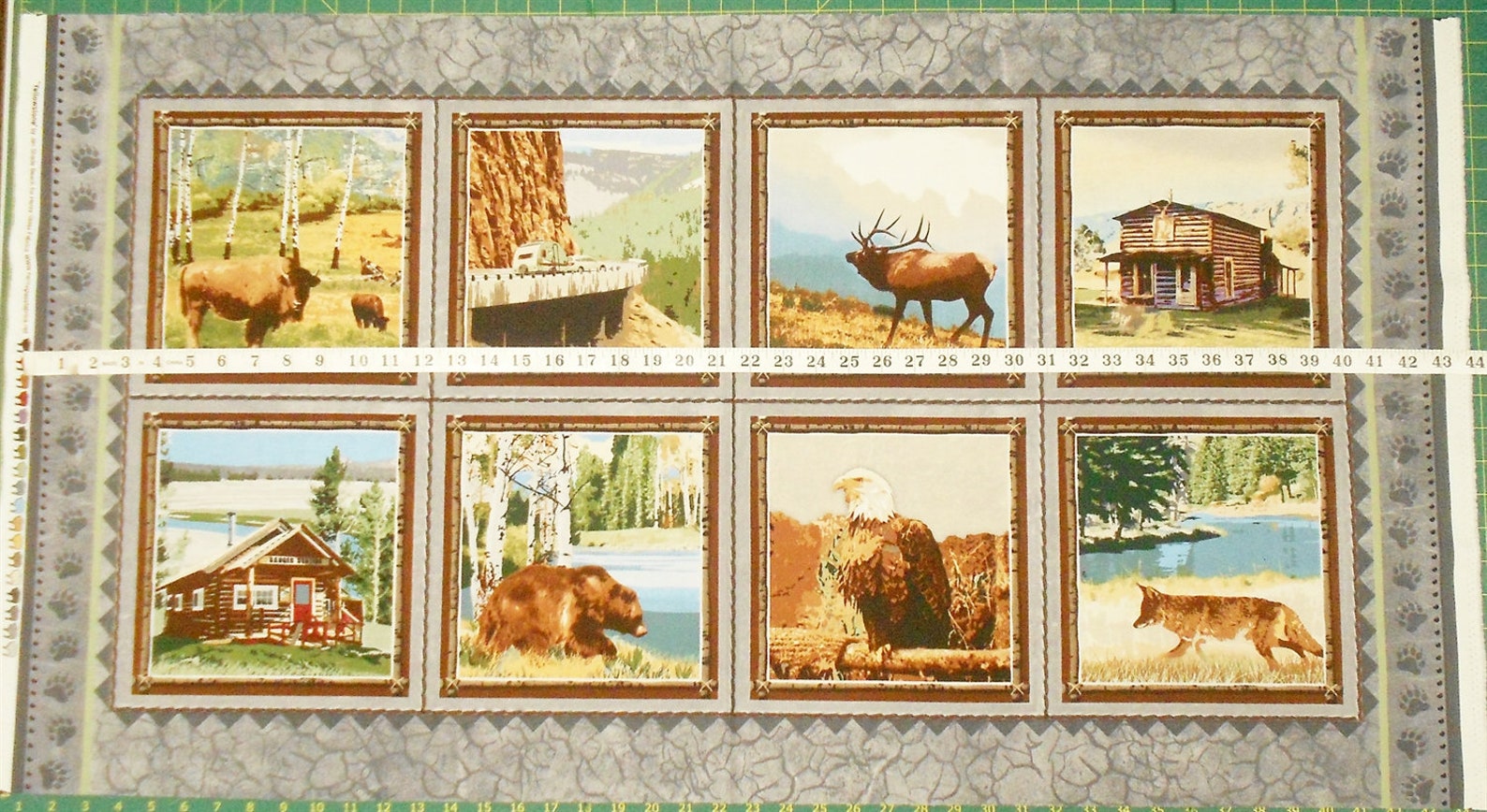 Fabric-yellowstone Panel 4688 Grey Brown Panel Approx. | Etsy