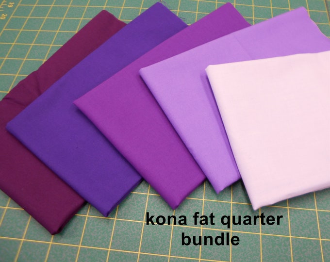 KONA Cotton Solid Fabric-6pc Fat Quarter Bundle Pink Colorway/peony ...