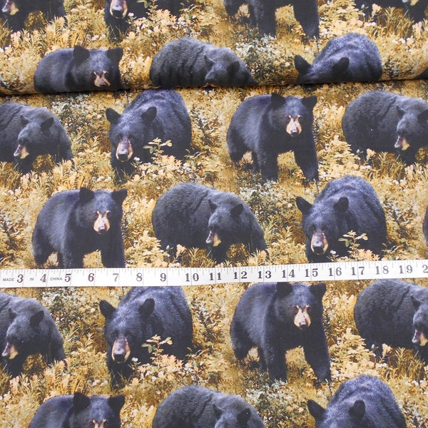 Black Bear Fabric - Etsy