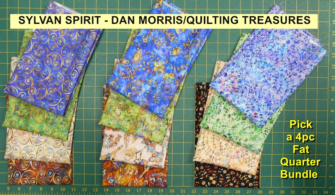 Fabric-you PICK 4pc Fat Quarter Bundle/set Swirl/floral Leaf Toss/bud ...