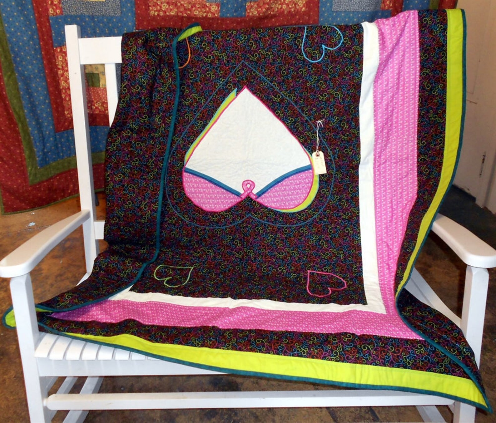 Pink Ribbon Lap Quilt 54 X 67/breast Cancer - Etsy