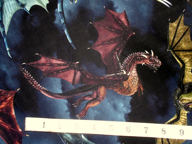 Dragons Lair Night Sky Fabric #6245/dark Grey Black Cloud Sky/timeless ...