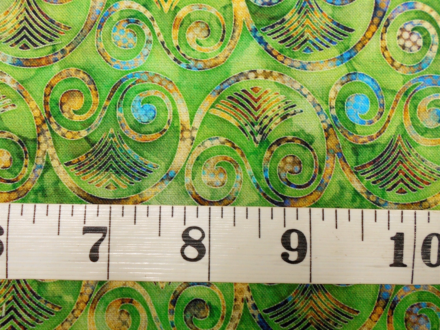 Fabric-#5590-set Swirl Green/rainbow Batik Like Digitally Printed/dan ...