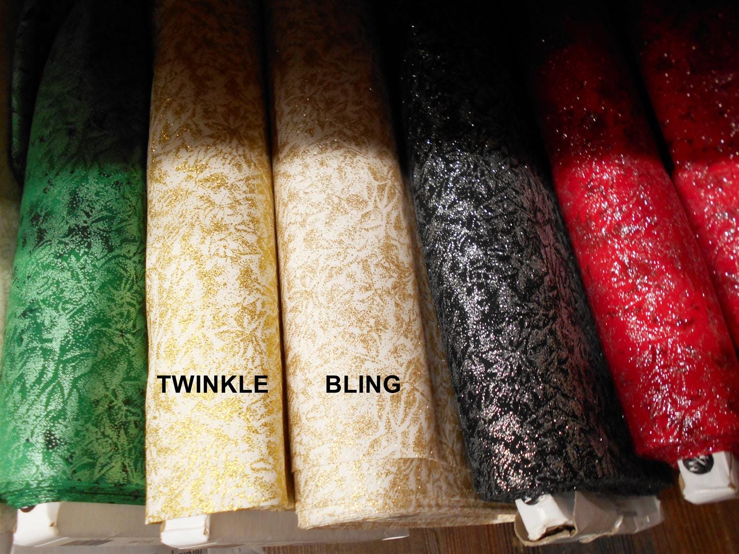 Twinkle #5638 (lots of Gold Glitter on White) Fairy Frost Fabric ...