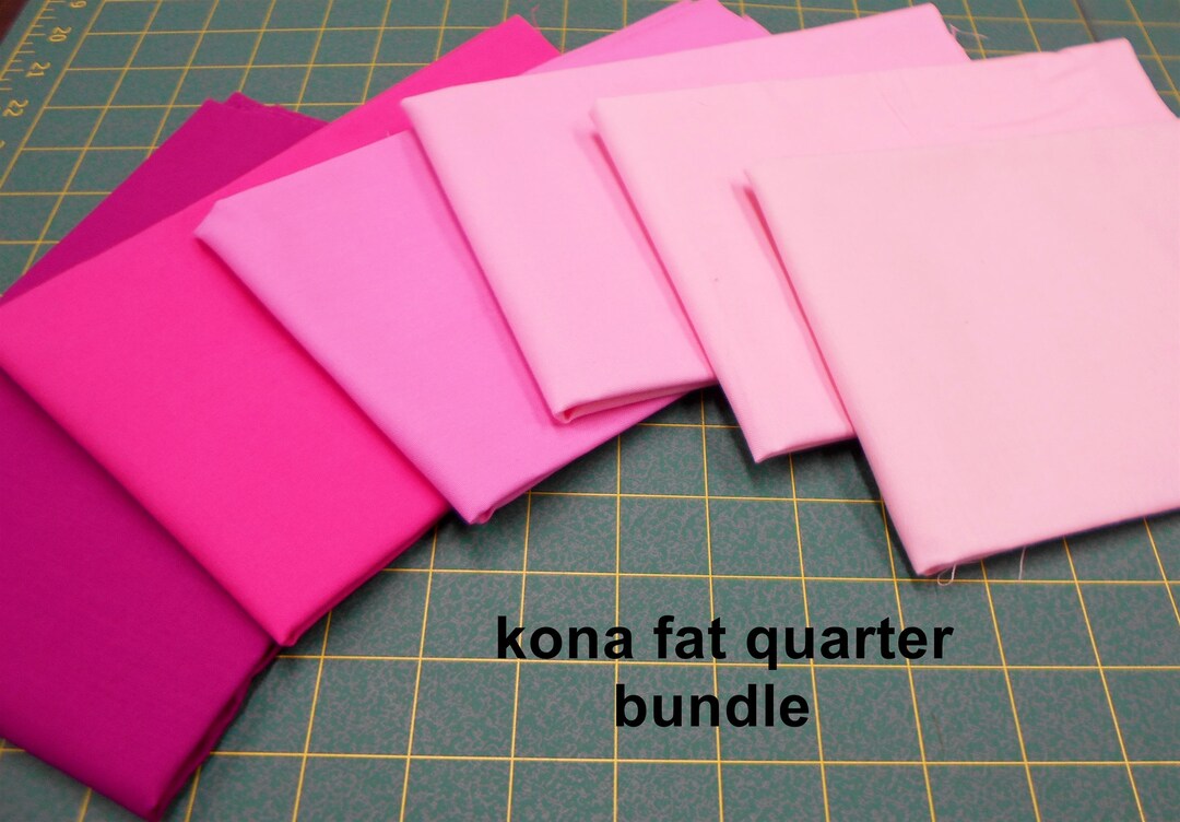 KONA Cotton Solid Fabric-6pc Fat Quarter Bundle Pink Colorway/peony ...