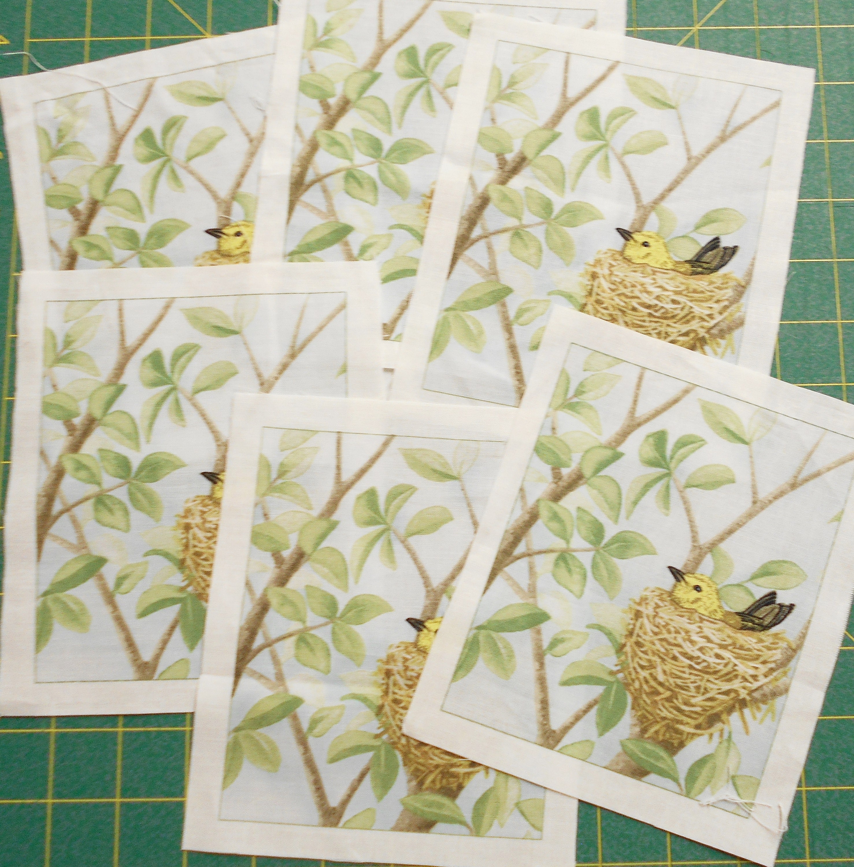 Birds in Tree Fabric Blocks-choose a Bird, Get a Set of 6 the Same ...