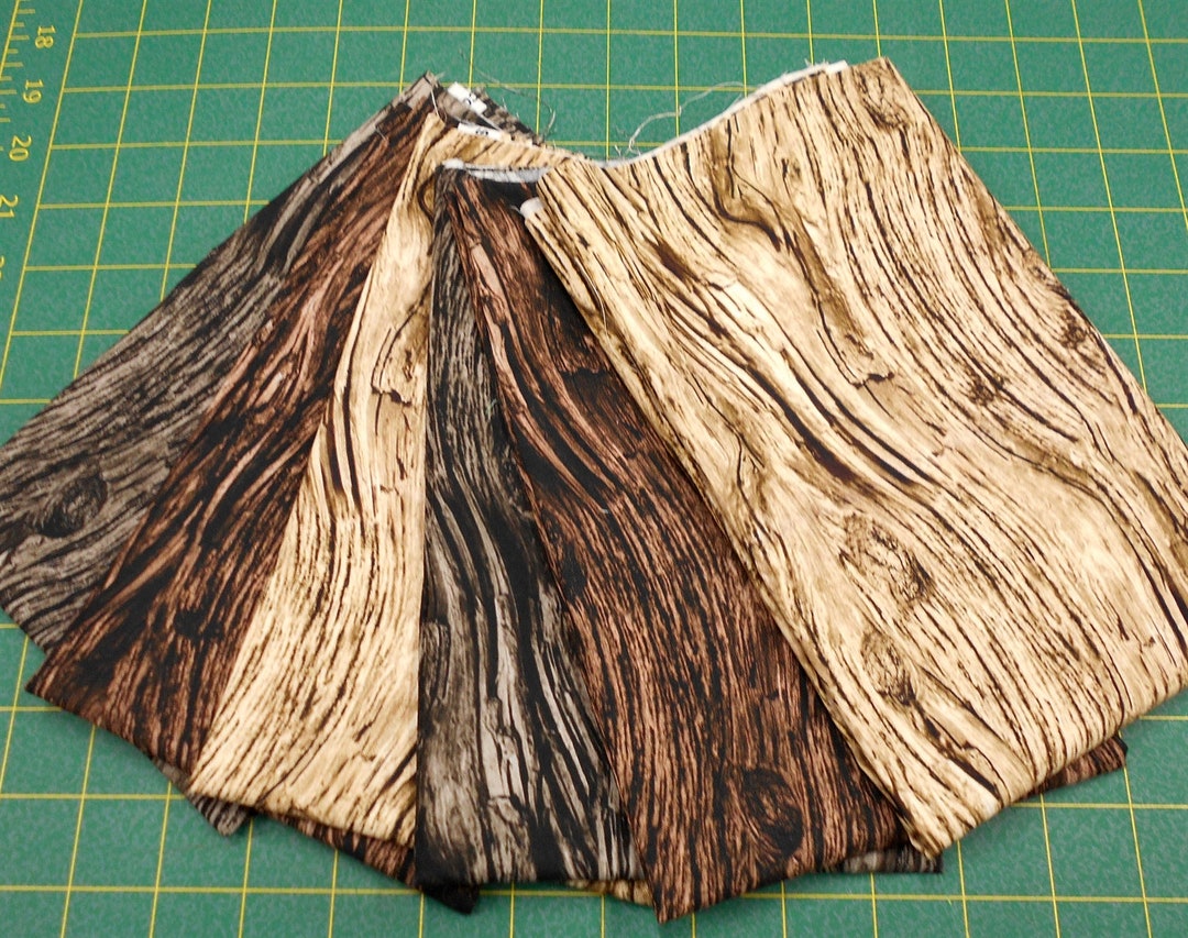 Driftwood Fabric-6pc Fat Quarter Bundle Rafia-tan/dark Brown/charcoal ...