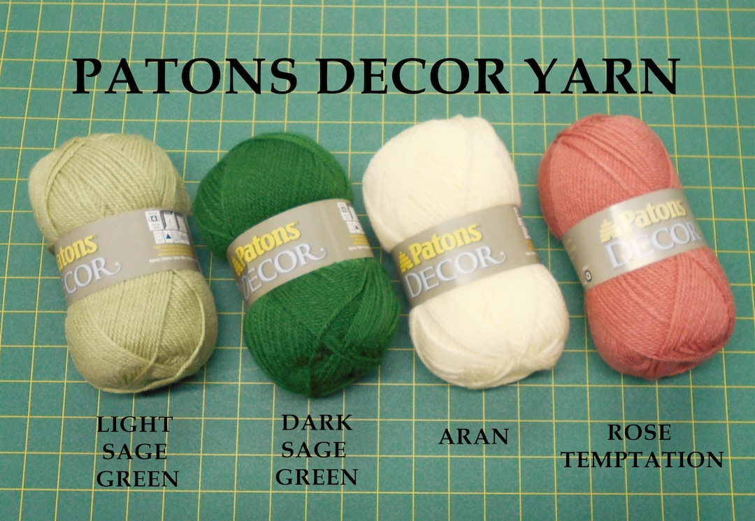 Patons Decor Yarn-your Choice of Light Sage/dark Sage Green/aran (beige ...