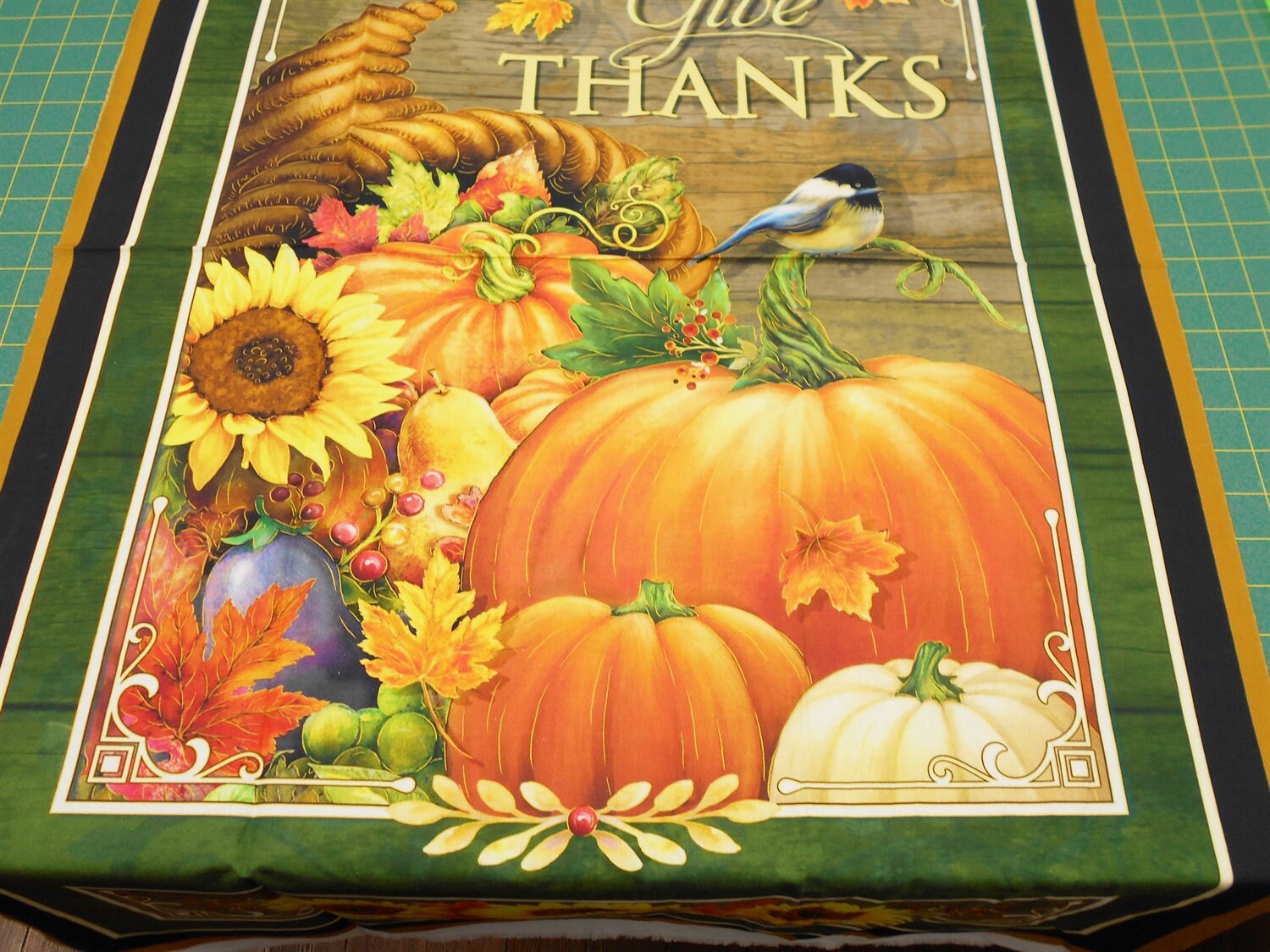 Always Give Thanks Fabric Panel #5248/approx 24x42"/pumpkins Fall ...