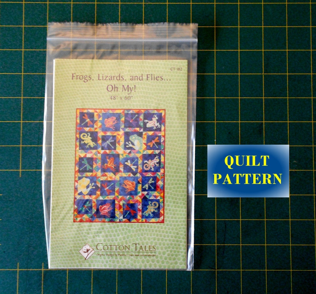 Quilt Pattern 459 Frogs, and Lizards and Flies....oh My/dragonfly/gecko ...