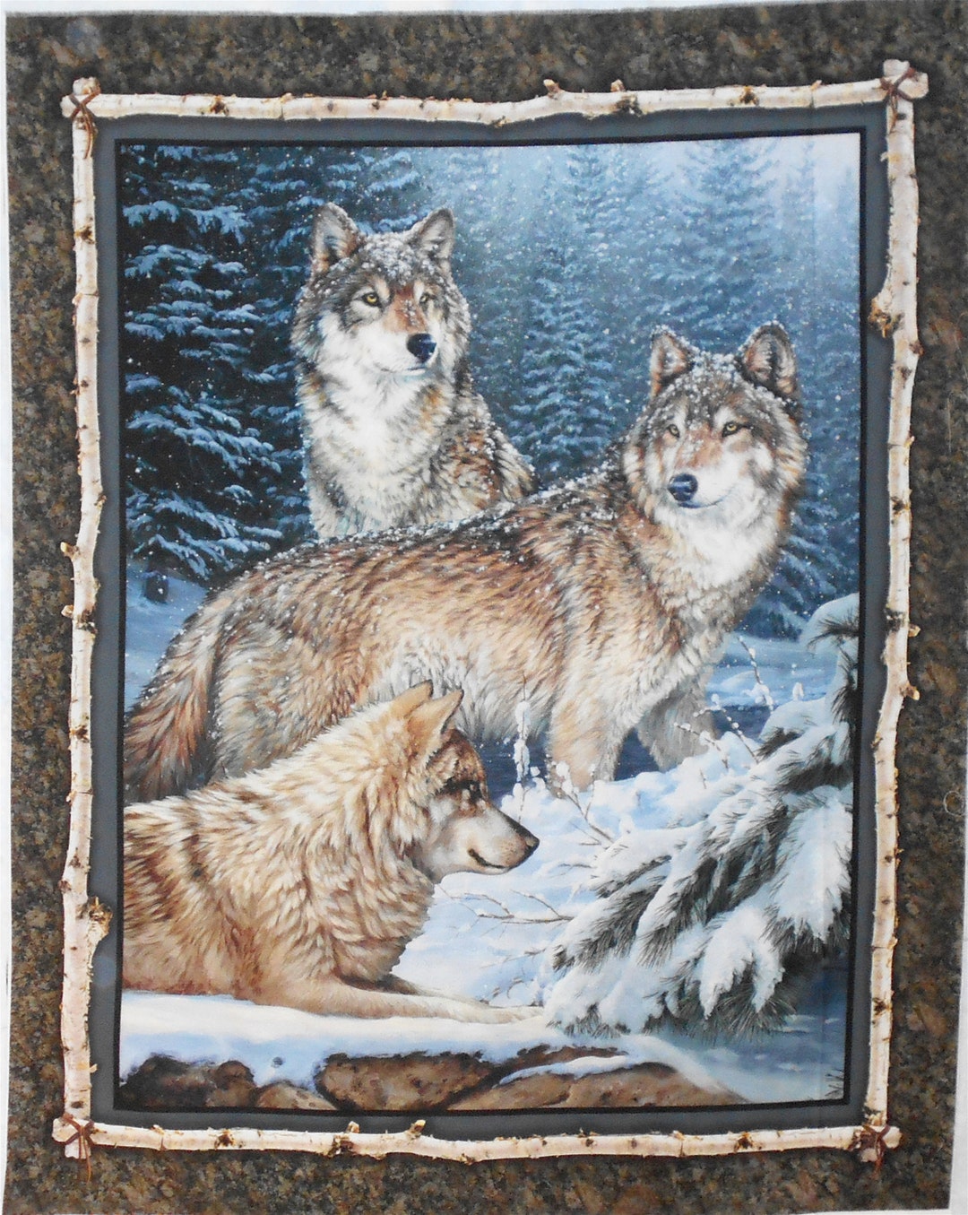 Wolf/wolves Fabric Panel/approx. 36x42" Wild Wings Wolf Wall Panel ...