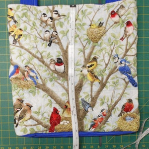 Tote/bag/purse-quilted Birds in a Tree/cardinal Blue Jay Chickadee Wren ...
