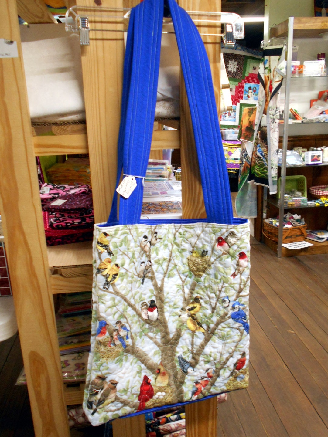Tote/bag/purse-quilted Birds in a Tree/cardinal Blue Jay Chickadee Wren ...