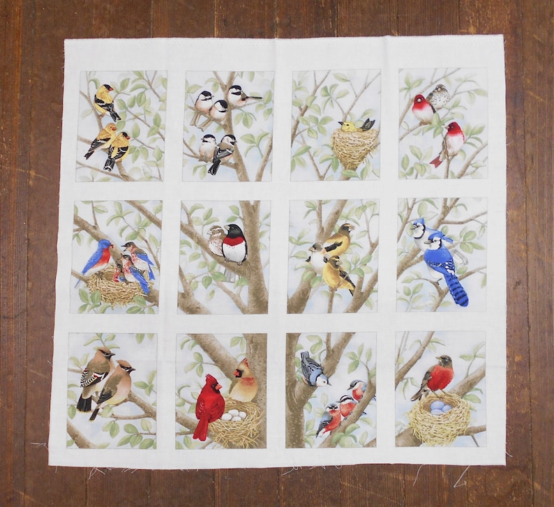Birds in Tree Fabric Panel 2748-12 Block Panel Approx - Etsy