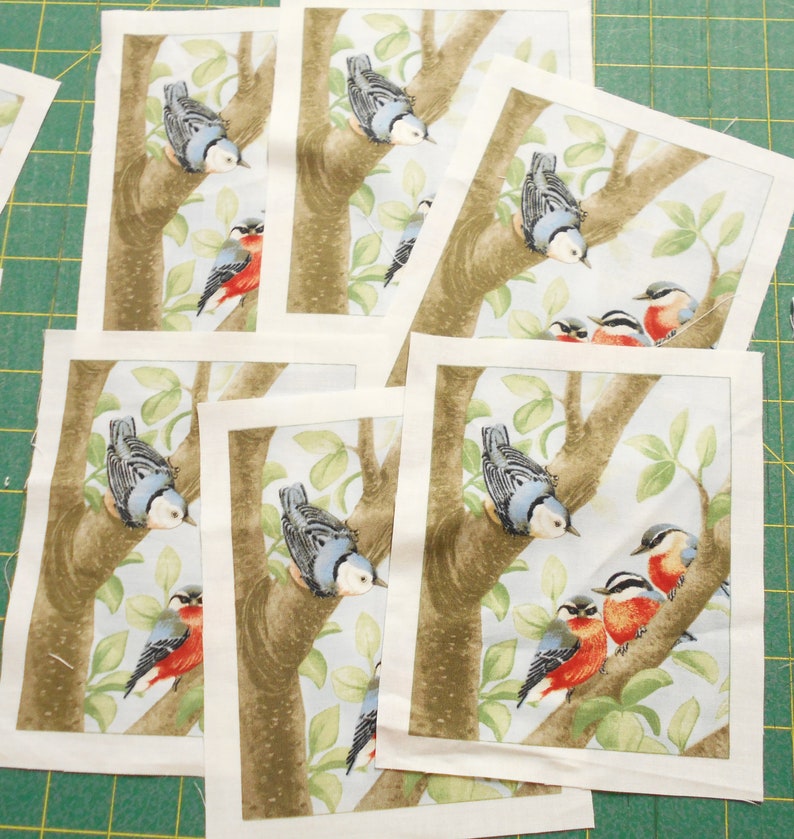 Birds in Tree Fabric Blocks-choose a Bird, Get a Set of 6 the Same ...