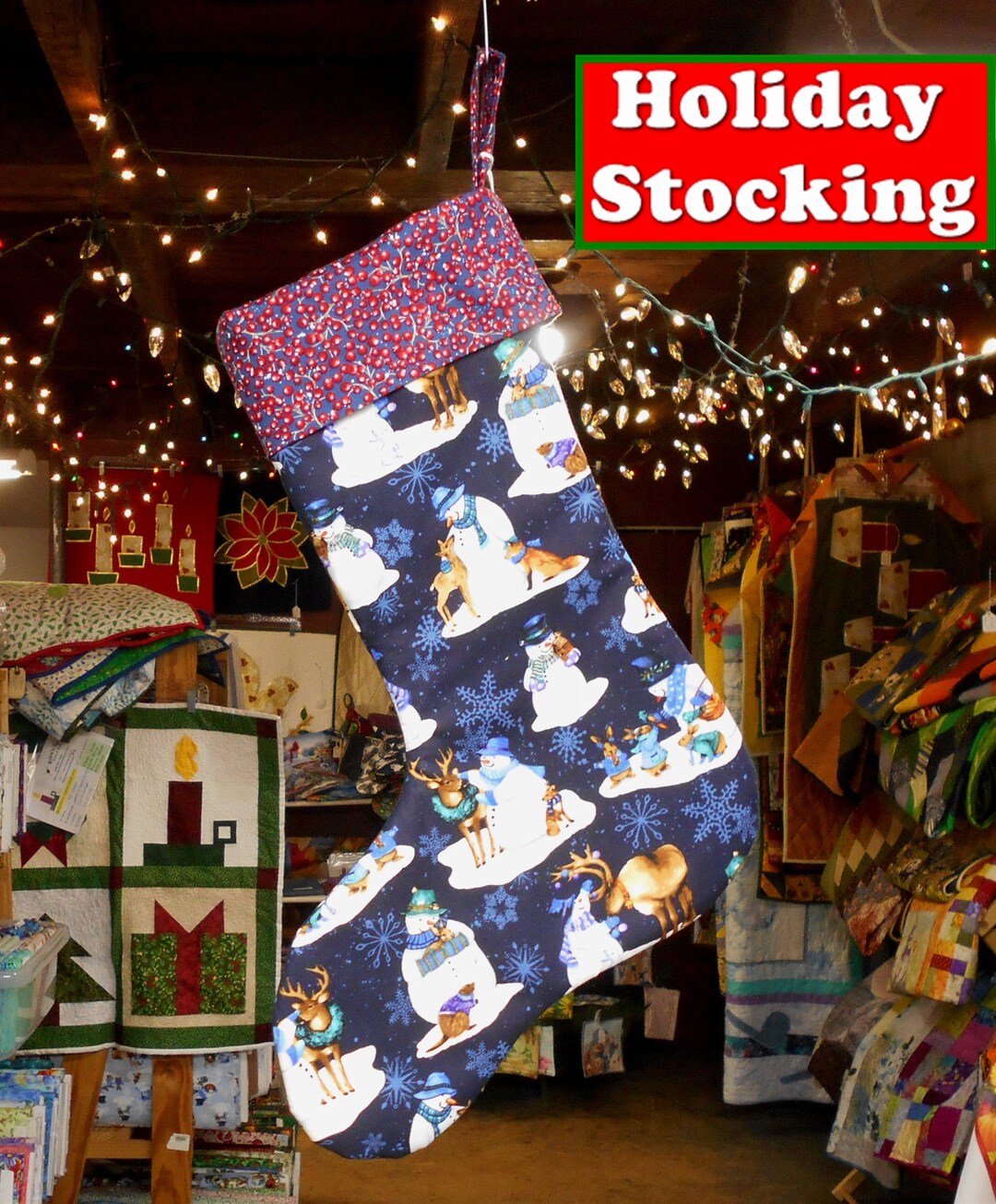 Stocking- Snowmen/snowman/flurry Friends Woodland Animals Deer Bunny ...