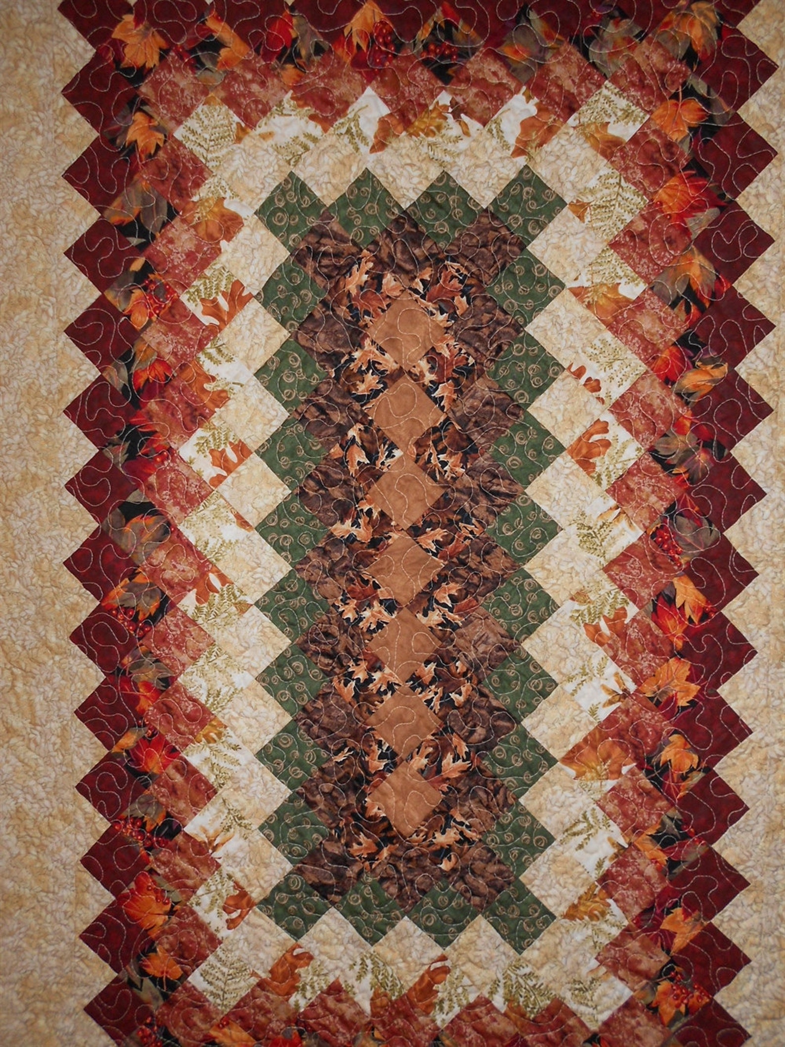 Queen/king Quilt Fall/autumn Leaves Boston Commons 95 X - Etsy
