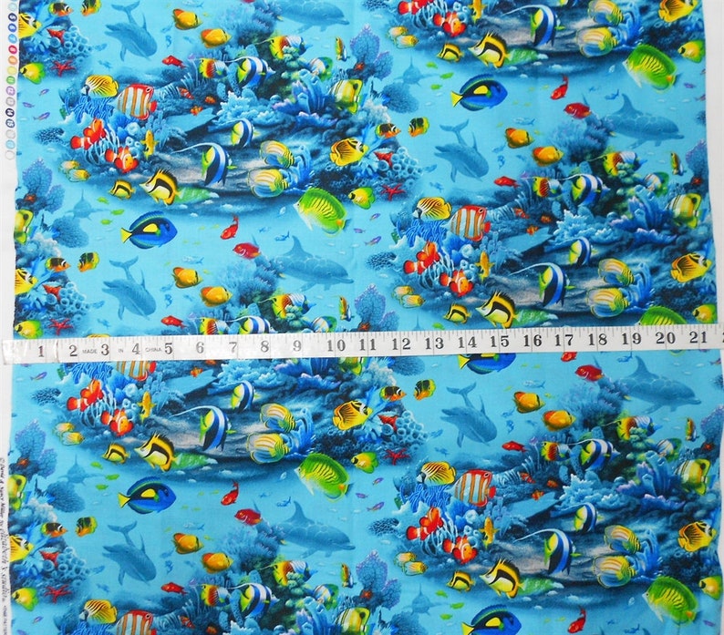 Fabric Bundle-under the Sea Dolphin Panel/elizabeth's - Etsy