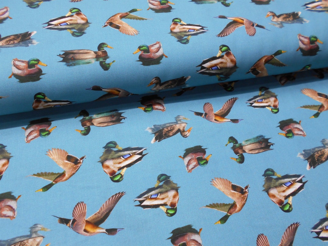 Mallard Duck Fabric- Ducks on Dark Aqua Blue Background #5720/welcome ...