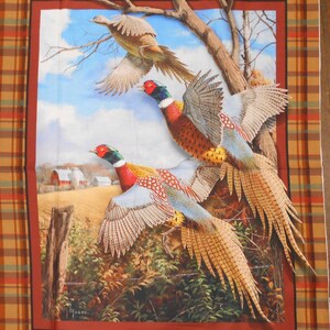 Pheasant Quilt Panel - Etsy