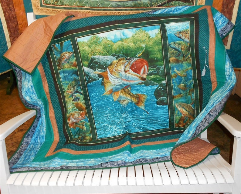 Largemouth Bass Lap Quilt/fishing/fisherman/fishermen/mancave - Etsy